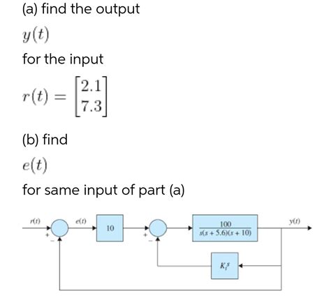 Solved A Find The Output Y T For The Input R T Chegg