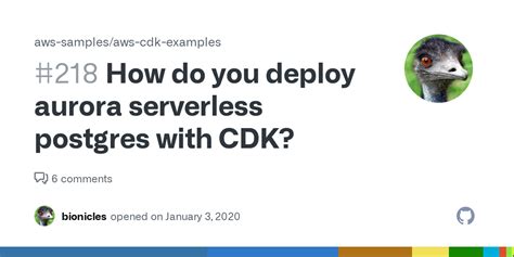 How Do You Deploy Aurora Serverless Postgres With Cdk · Issue 218