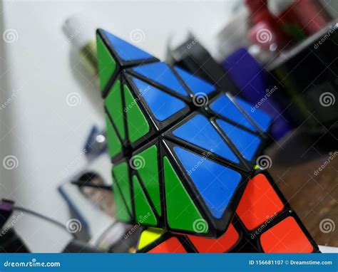 Triangle Rubik`s Cube In A Shape Of A Pyramid Editorial Photo
