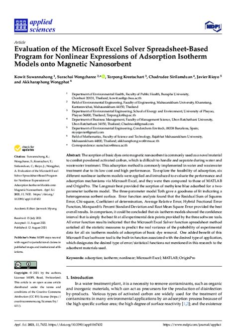 Pdf Evaluation Of The Microsoft Excel Solver Spreadsheet Based