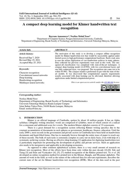 Khmer Handwriting Recognition Model Pdf Computing Computer Science