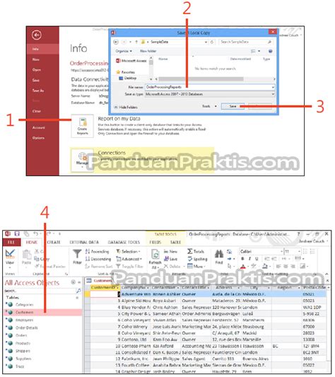 cara membuat database laporan report di access 2013