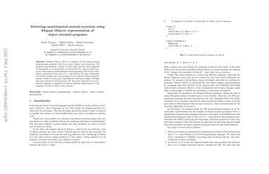 Detecting Unanticipated Mutual Recursion Using Elegant Objects