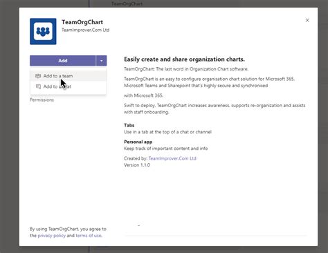 Installing The TeamOrgChart App In Microsoft Teams TeamOrgChart User Guides