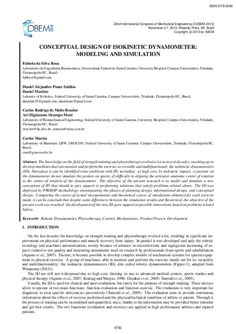 Pdf Conceptual Design Of Isokinetic Dynamometer Modeling And Simulation