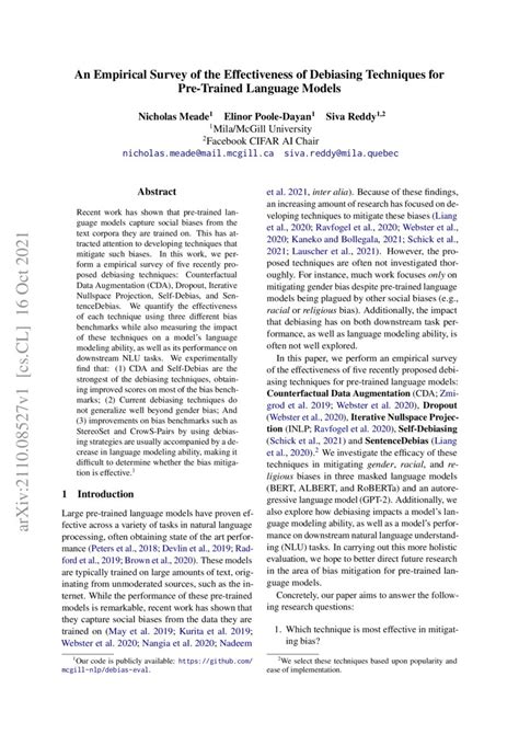 An Empirical Survey Of The Effectiveness Of Debiasing Techniques For Pre Trained Language Models