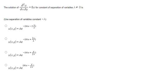 Solved The Solution Of Frac Partial 2 U Partial