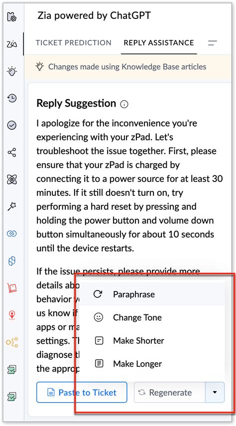 Integration Of Zia With Openai Chatgpt In Zoho Desk