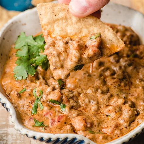 Queso Blanco Dip With Ground Beef