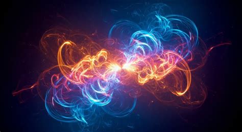 Swirling Light Energy Collision Abstract Artwork Depicting A Vibrant