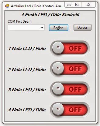 C ile Arduino Led Röle Kontrolü Robot Projeleri
