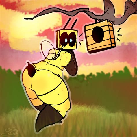 Rule 34 Antennae Ass Bee Bee Minecraft Blue Eyes Blush Flying
