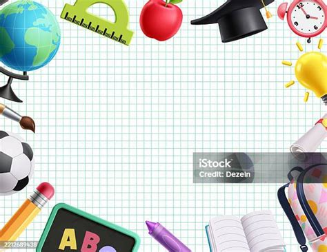 학교 빈 템플릿 클립 아트로 돌아 가기 학교 그리드 종이 클립 아트 배경 교육 용품 요소 용품 가방에 대한 스톡 벡터 아트 및 기타 이미지 Istock