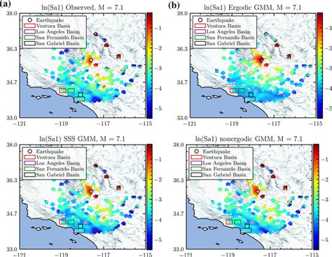 Observed And Predicted Median Values For Sa 1s Considering M 7 1 Download Scientific Diagram