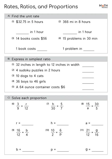 Ratios And Rates Worksheets Math Monks Worksheets Library