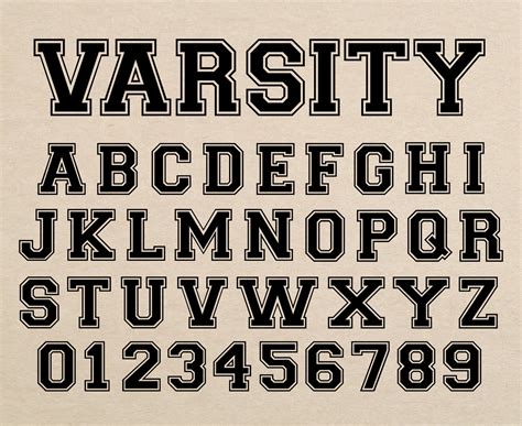 Varsity Font Svg Block Font Svg College Font University Font Varsity Letters Sports Font Svg