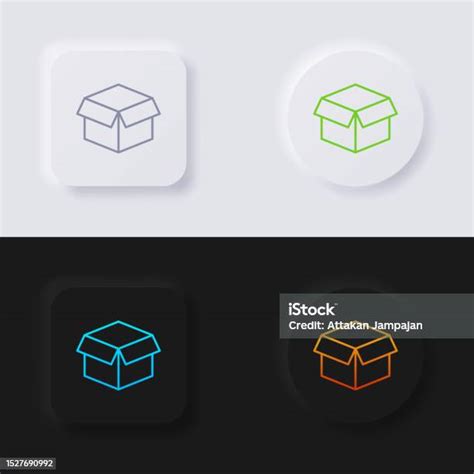 상자 아이콘 세트 웹 디자인을 위한 다색 뉴모피즘 버튼 소프트 Ui 디자인 응용 프로그램 Ui 등 아이콘 세트 버튼 벡터 공급망에 대한 스톡 벡터 아트 및 기타 이미지