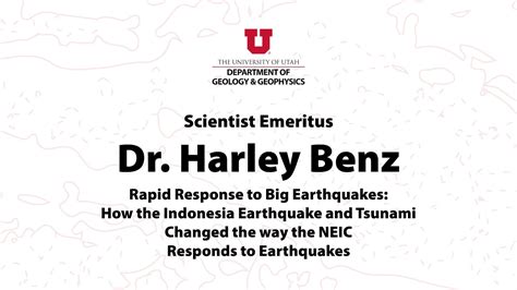 Dr Harley Benz Rapid Response To Big Earthquakes Youtube