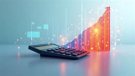 A Calculator Merging With A Growing Graph Stock Illustration Illustration Of Economy Increase