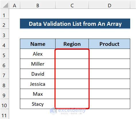 How To Use Excel Vba To Create Data A Validation List From Array