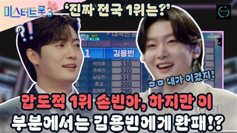미스터트롯3 10회 압도적 1위 손빈아 하지만 이 부분에서는 김용빈에게 완패 😱 ‘진짜 전국 1위는 Youtube