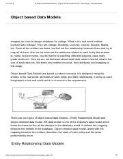 Object Based Data Models Object Oriented Data Models Advantages Disadvantages Pdf