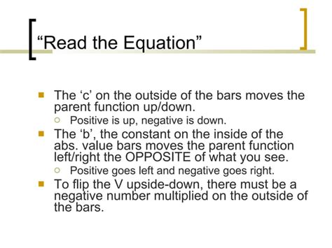 Absolute Value Functions And Graphs Ppt