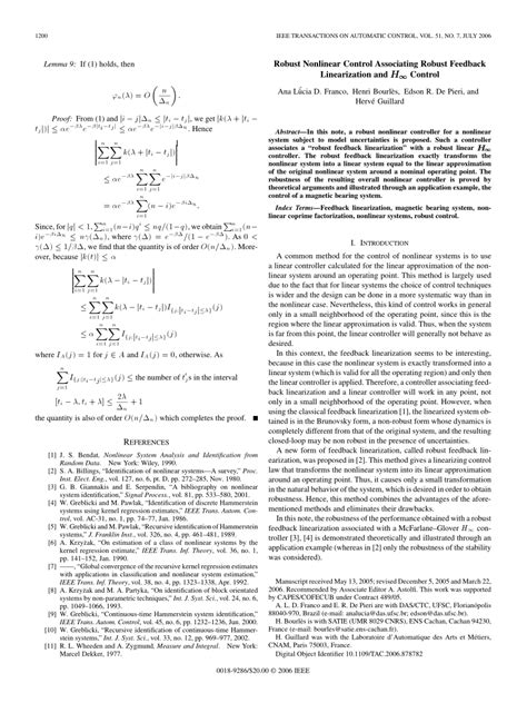 pdf robust nonlinear control associating robust feedback