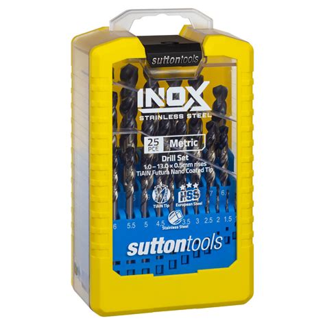 Sutton Tools 25pc Inox Drill Bit Set 1 13mm For Stainless Steel Robsons Tool King Store
