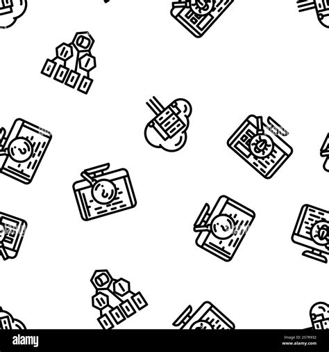 Software Compute Engineer Vector Seamless Pattern Thin Line Illustration Software Compute