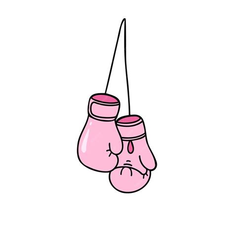 권투 글러브 손으로 그린 그림 프리미엄 벡터