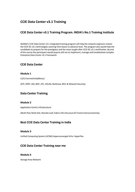 Ccie Data Center V31 Training By Netmet1 Issuu