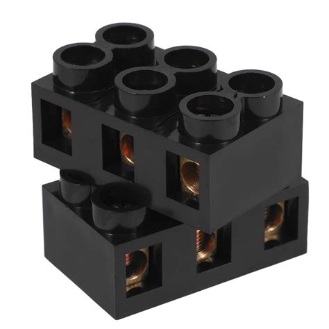 SOPOTUTU Pcs Dual Row Black Plastic Terminal Block Screw P For Wiring V A Walmart Com