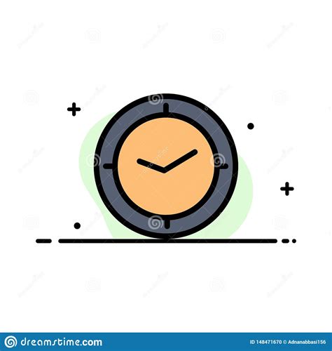 Watch Time Timer Clock Business Flat Line Filled Icon Vector Banner Template Stock Vector