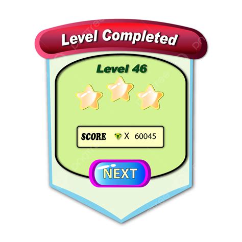 게임 Ui 레벨 완료 메뉴 팝업 Png 일러스트 Psd 및 클립 아트에 대한 무료 다운로드 Pngtree