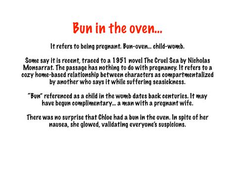 Oc Idioms Bun In The Oven Rvocabulary