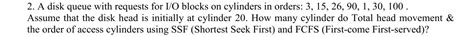 Solved 2 A Disk Queue With Requests For 10 Blocks On