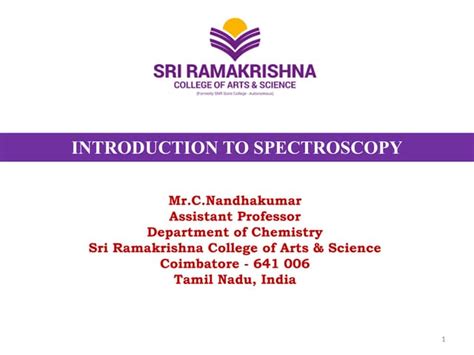 Introduction To Spectroscopy Types Pptx