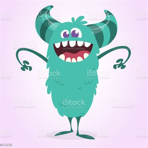 큰 미소 화가 만화 괴물입니다 할로윈 블루 몬스터 일러스트 벡터 갈고리 발톱에 대한 스톡 벡터 아트 및 기타 이미지 갈고리 발톱 공포 무서움 귀신 Istock