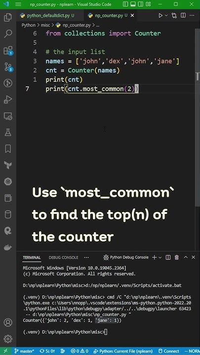 how to use counter in python youtube