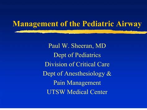 Ppt Management Of The Pediatric Airway Powerpoint Presentation Free Download Id 205925
