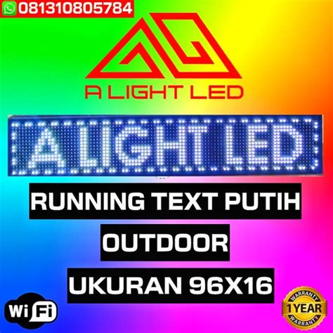 Jual Running Text Led Putih Outdoor Ukuran Lampu 96x16 Kota Tangerang A Light Led Alg