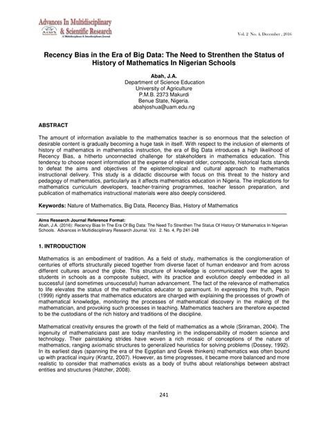 Pdf Recency Bias In The Era Of Big Data The Need To Strenthen The