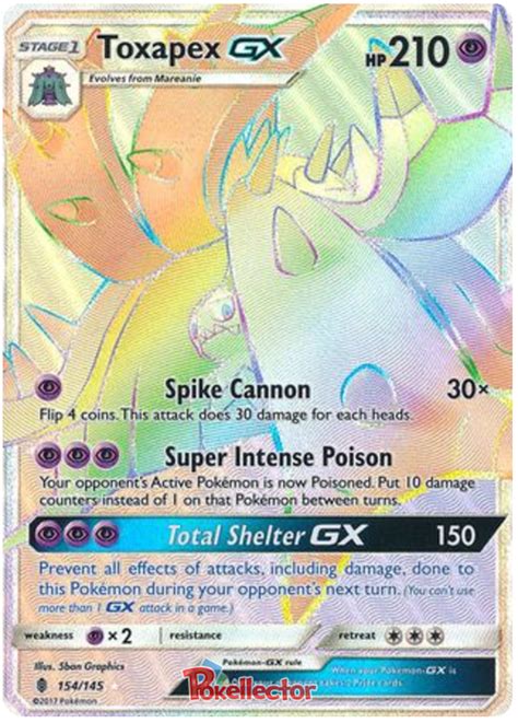 Toxapex Gx Guardians Rising 154 Pokemon Card