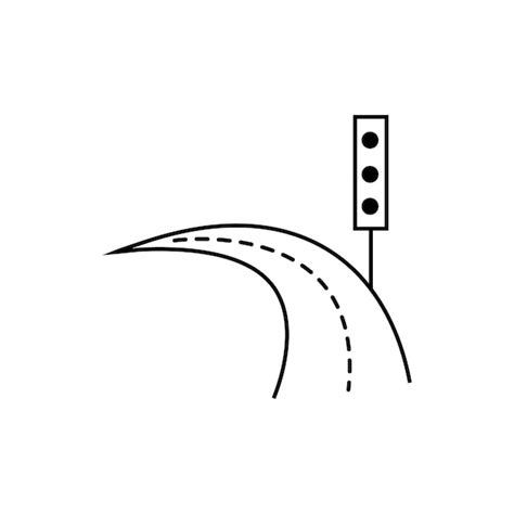 고속도로 시스템 도로 아이콘 라인 터 백색 배경에 고립 프리미엄 벡터