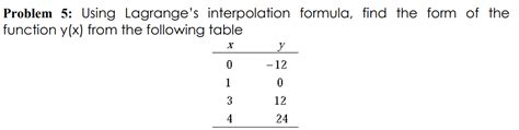 solved problem 5 using lagrange s interpolation formula