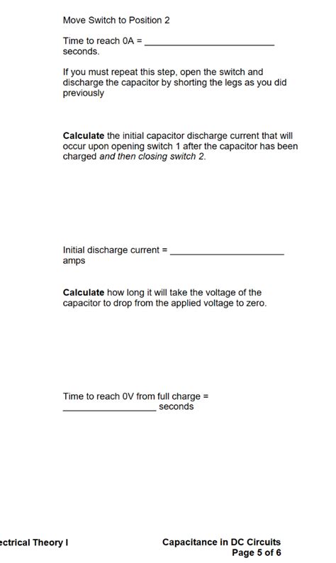 solved lab 9 capacitance in a dc circuit on your lab kit