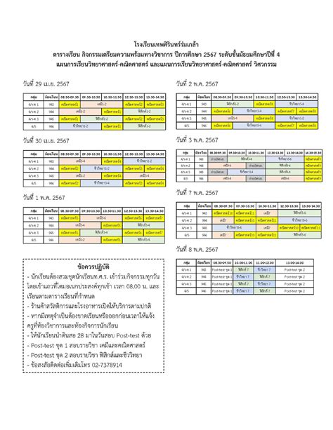 ประกาศกลุ่ กลุ่มบริหารวิชาการ โรงเรียนเทพศิรินทร์ร่มเกล้า