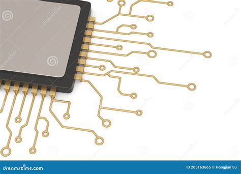 High Quality Rendering CPU Isolated On White Background D Rendering D Illustration Stock