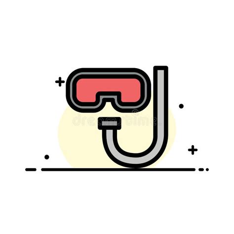 Beach Goggles Snorkeling Underwater Business Flat Line Filled Icon